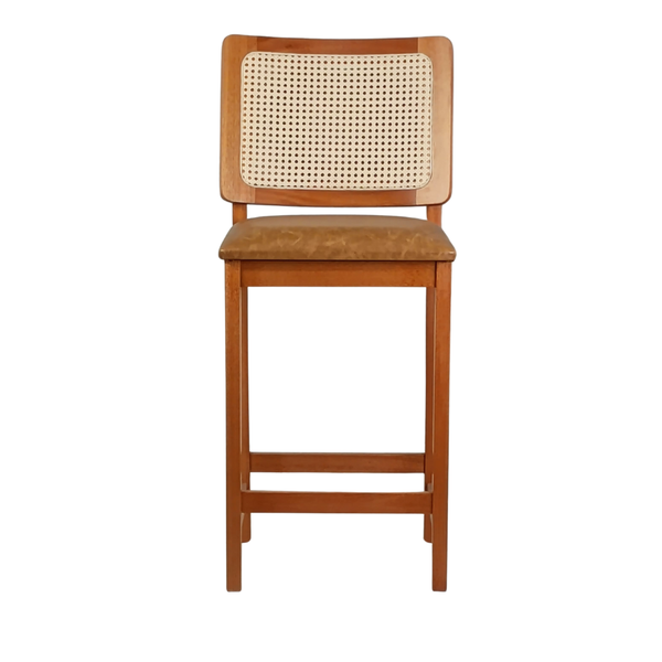 Banqueta Hagar Madeira Maciça Encosto Anatômico Telinha - Cor Mel ...